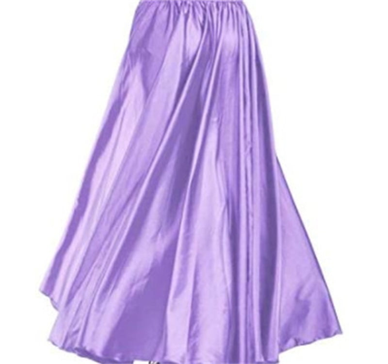 Ladies Satin Long Full Skirt for Belly Dance Praise Dance Skirt Belly ...