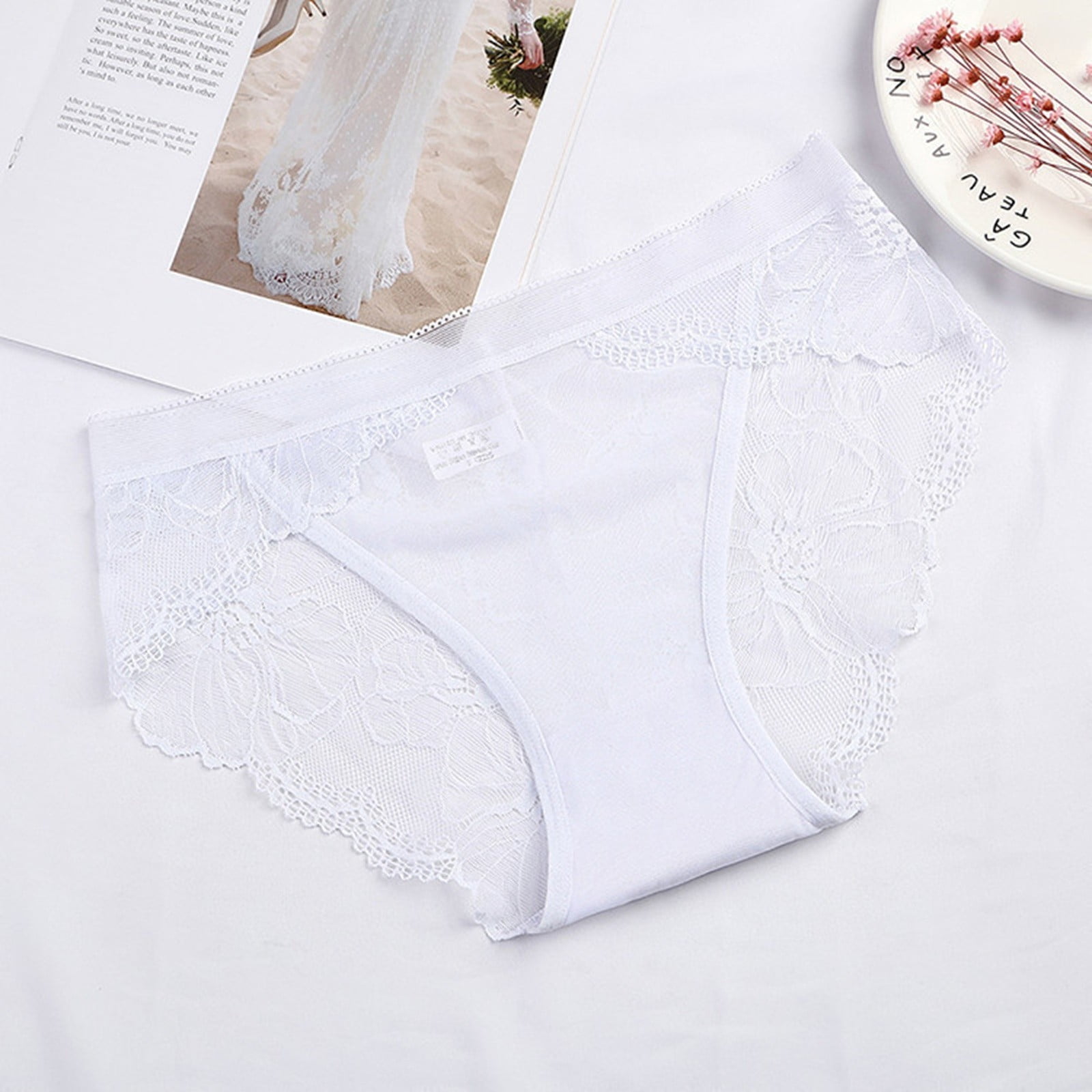 Ladies' Sexy Lace Breathable Pure Crotch Lifting Triangle Underwear Open Panties Ladies Tights ...