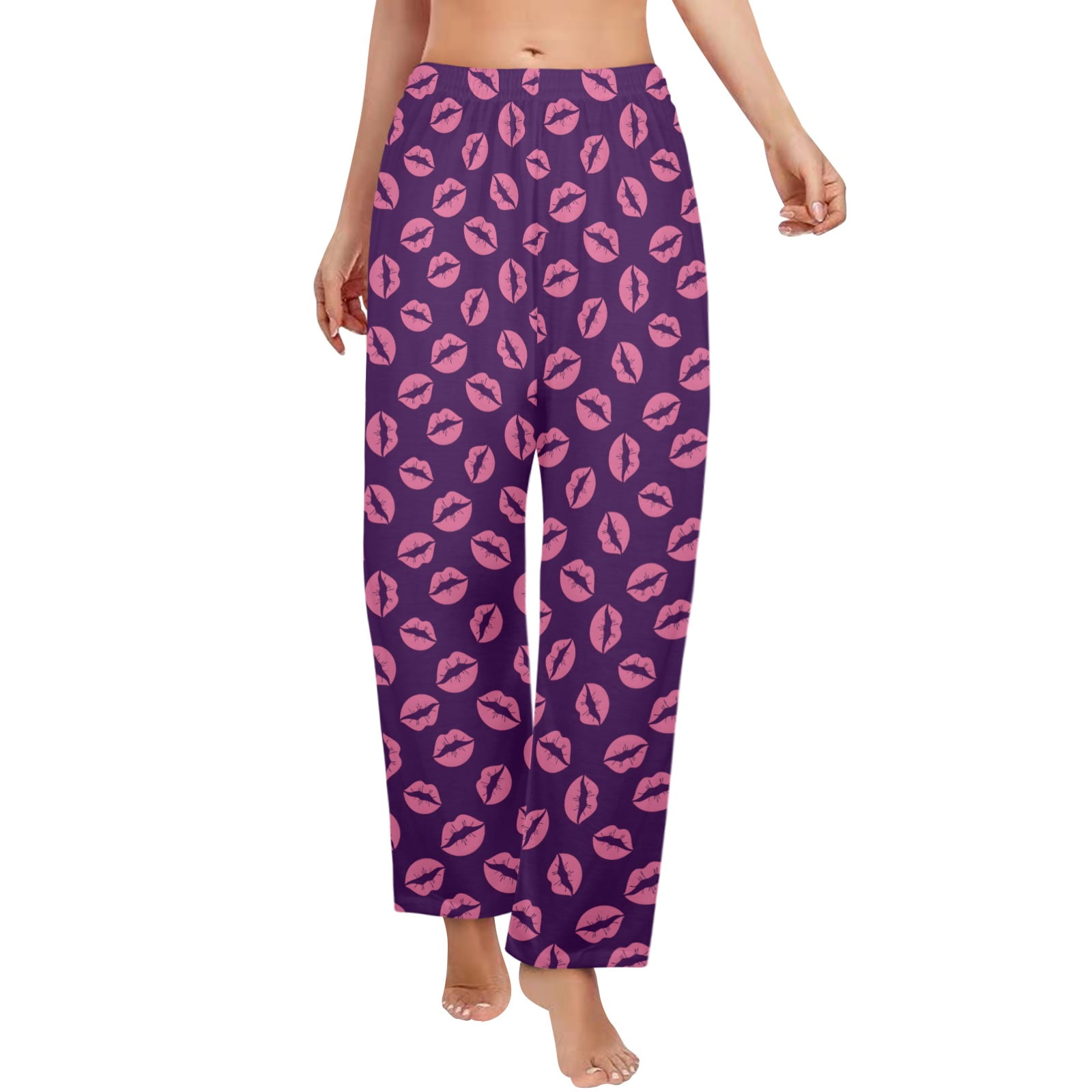 Ladies Sleeping Pajama Pants - Pink Lips - Women's Pajamas - 2XL ...