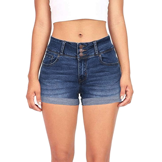 Women's Loose Summer Low Waisted Solid Denim Shorts, Slim Mini Jeans ...