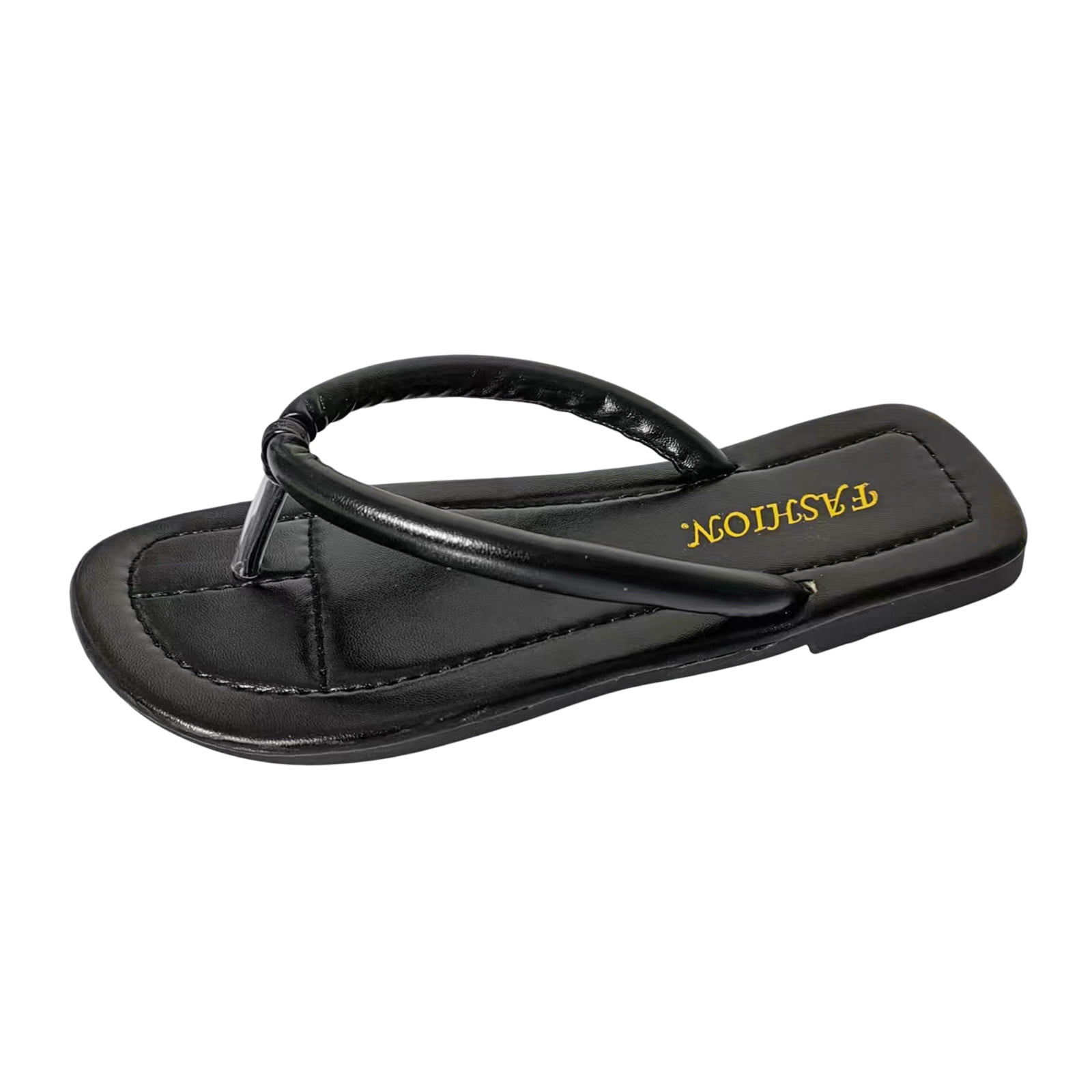 Ladies Slippers Ladies Fashion Summer Solid Leather Clamping Toe Flat