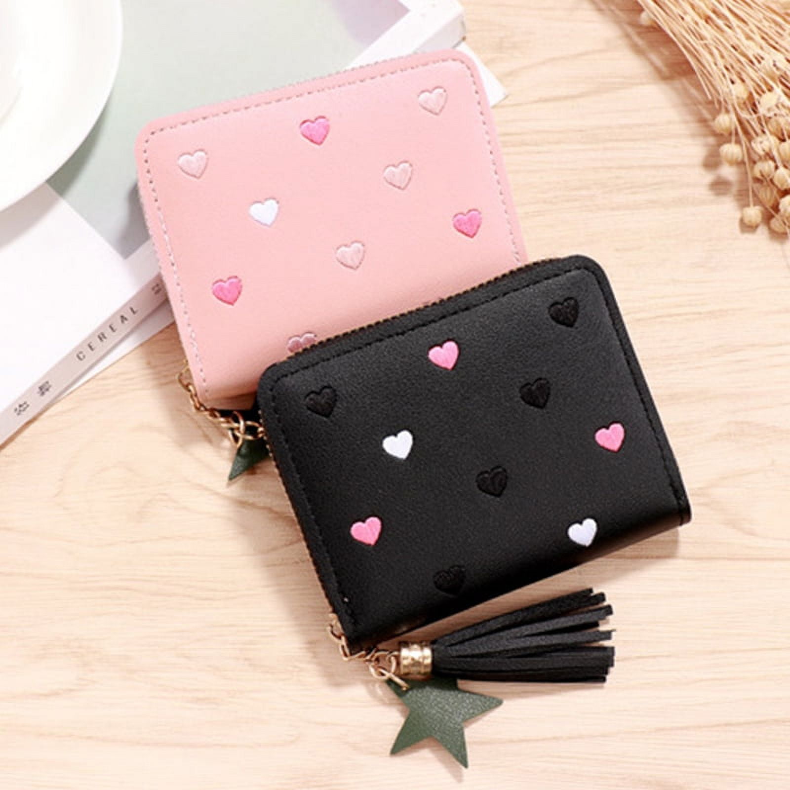 Ladies Small Wallet Mini Tassel Wallet Short Zipper Cute Pu Leather ...