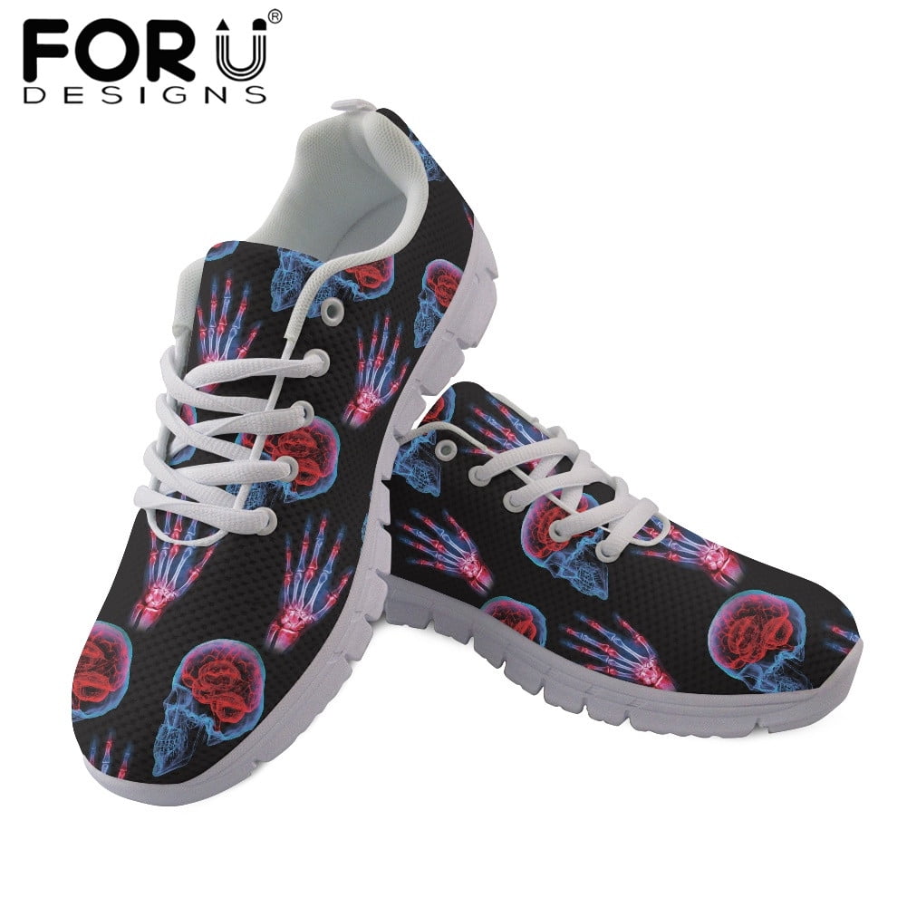 Ladies Sneakers Lace-up Air Mesh Shoes X-ray Printing Light Breathable ...