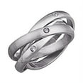 Ladies' Stainless Steel CZ Triple Roll Ring - Walmart.com