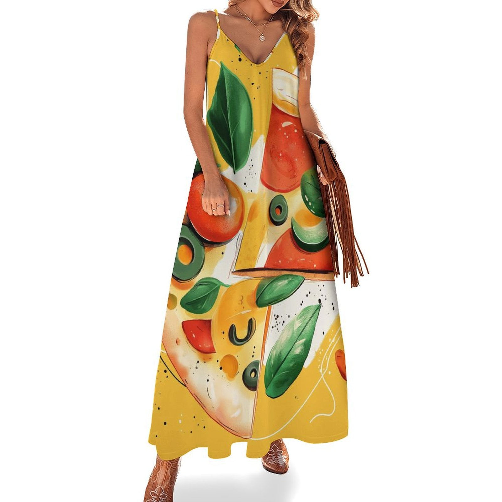 Ladies' Summer Dress Beach Sleeveless Tropical Fruits with Exotic Flavors T-shirt Vest Sun Skirt ...