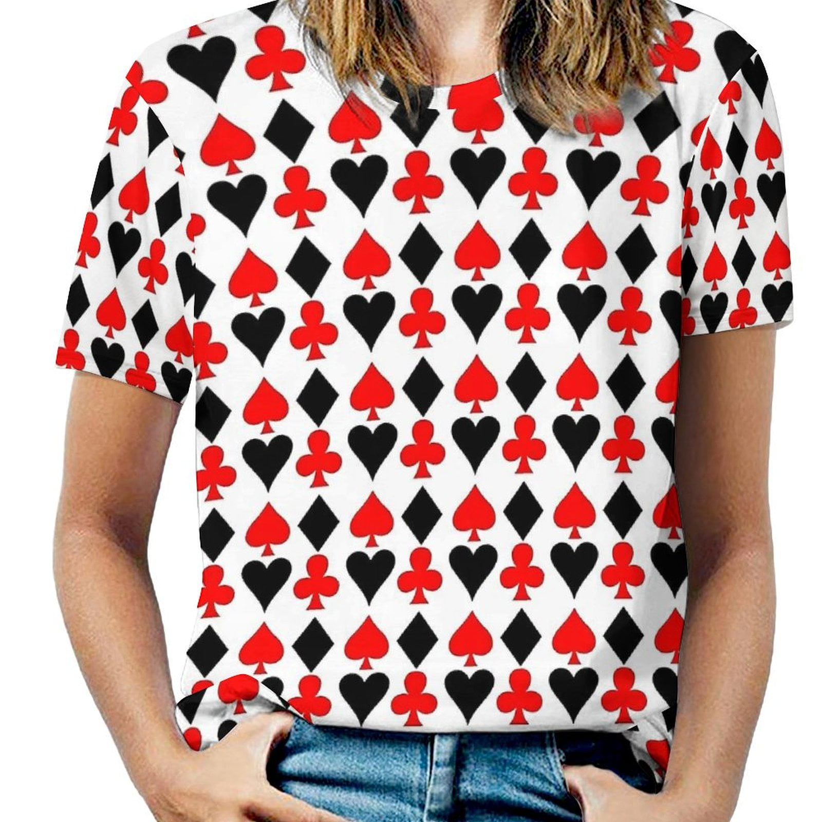 Ladies T-Shirt Casino Playing Cards Player Symbols O Neck T Shirts ...