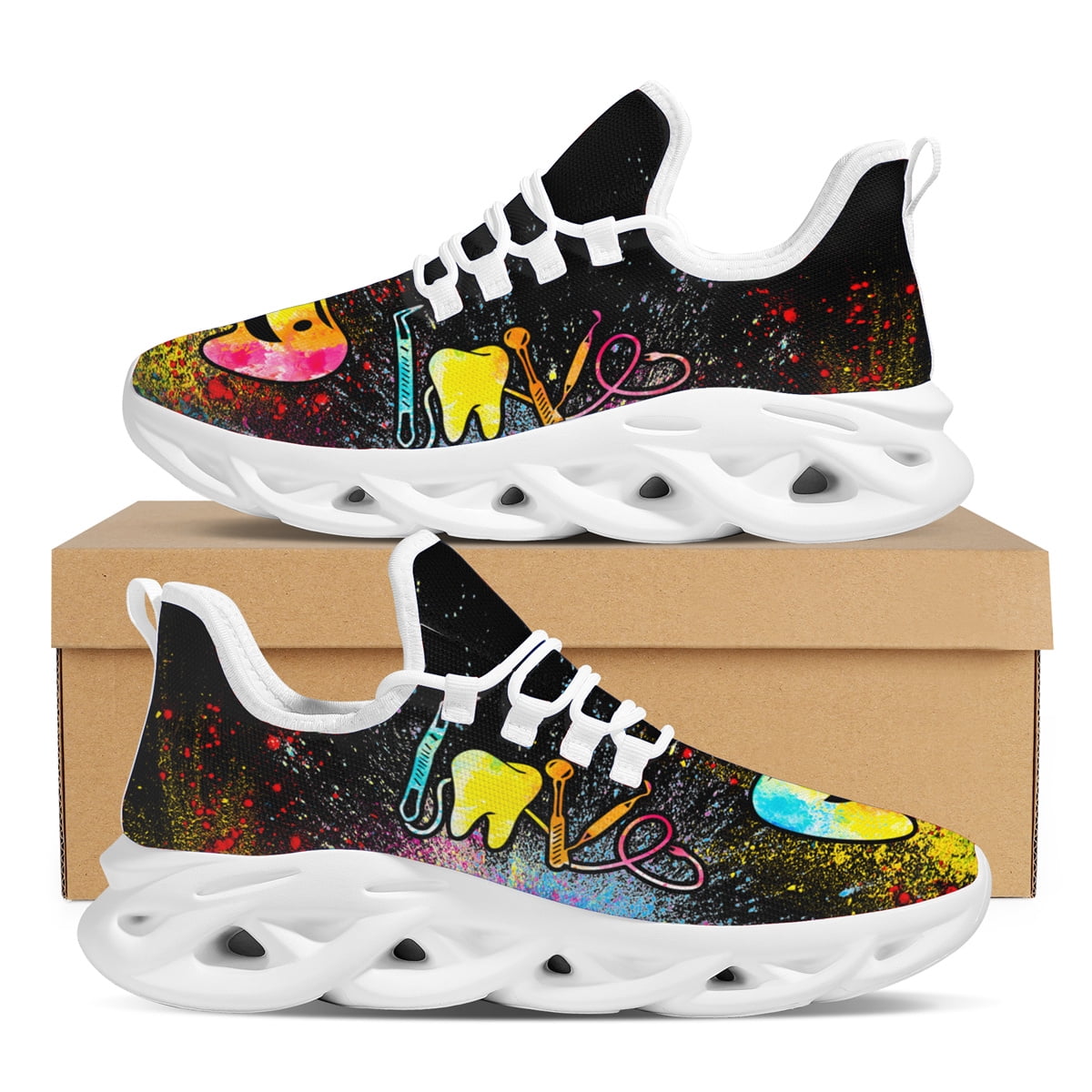 Ladies Teeth Nursing Shoes Dental Medical Heartbeat Luxury Design ...