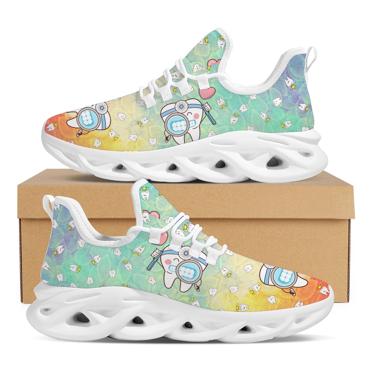 Ladies Teeth Nursing Shoes Dental Medical Heartbeat Luxury Design ...