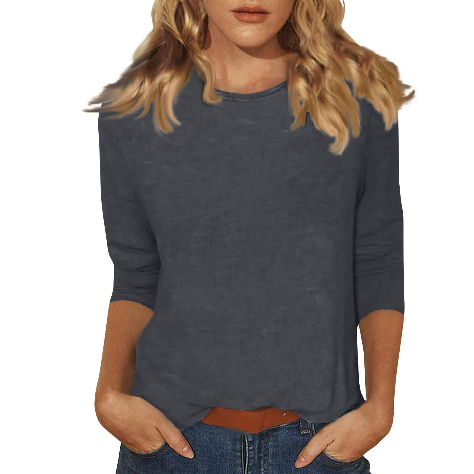 Ladies Tops And Blouses, Lightweight Vacation-Ready O-Neck Top Women ...