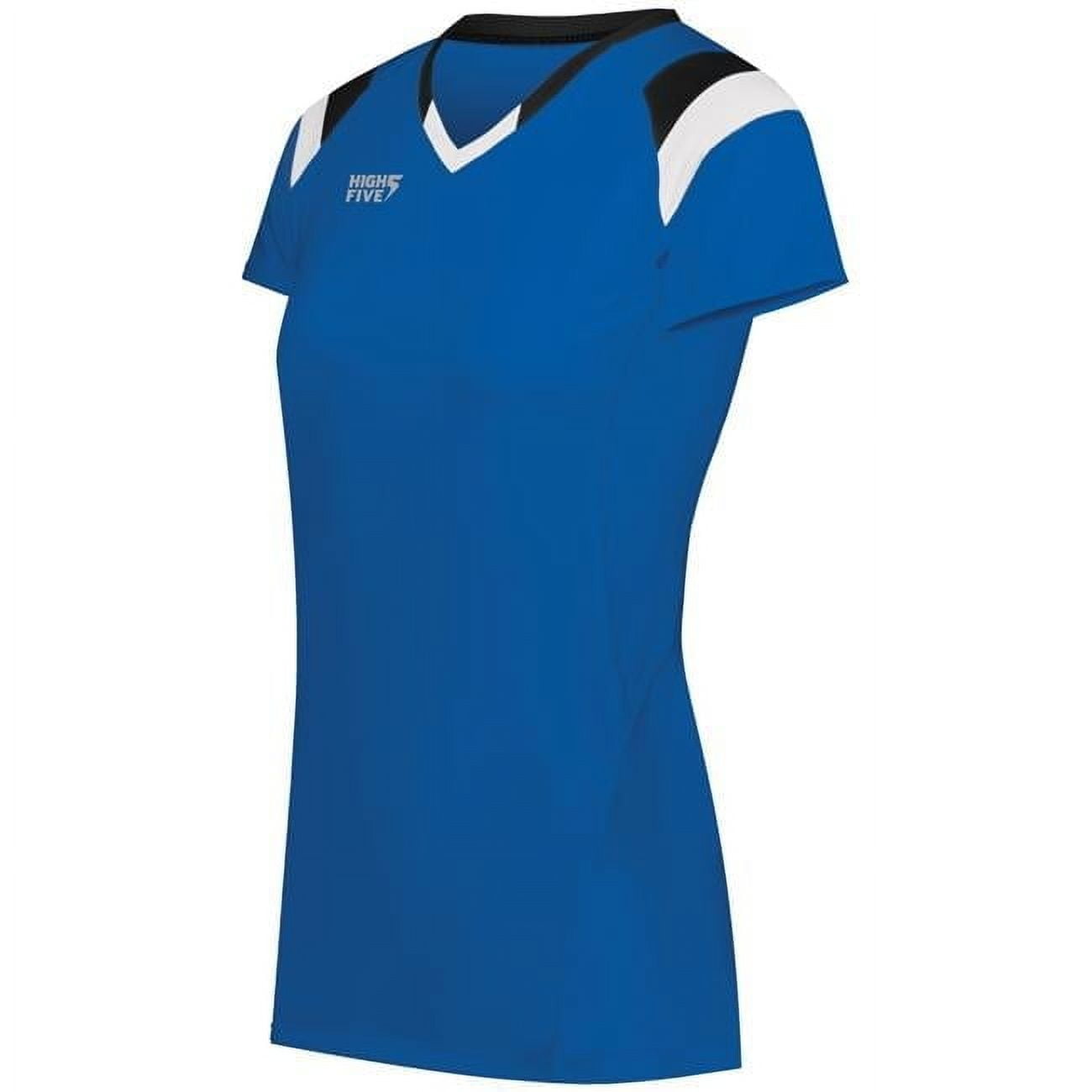Ladies Truhit Tri-Color Short Sleeve Volleyball Jersey, Scarlet & Black ...