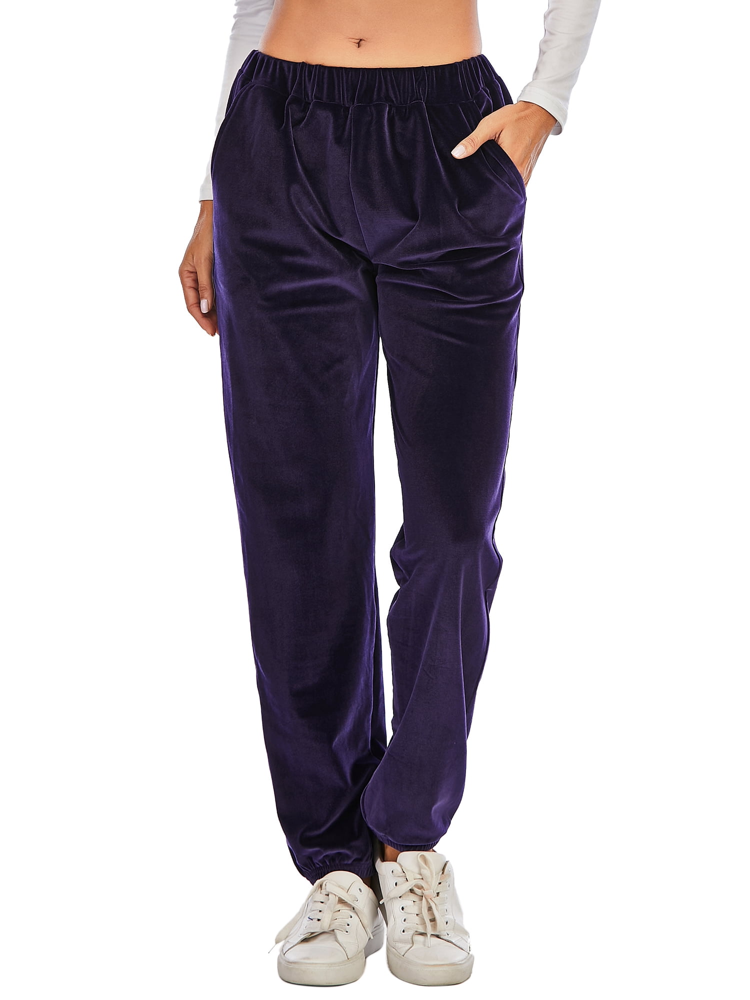 Ladies' Ultra Soft Velour Tracksuit Pants Active Pants Velour Velvet ...