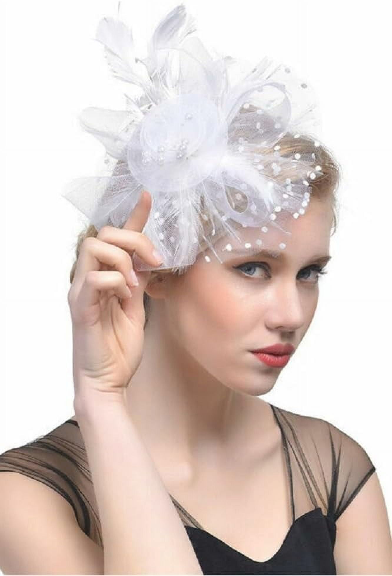 Ladies Vintage Tea Party Hat Party Prom, Vintage Style Mesh Headdress ...