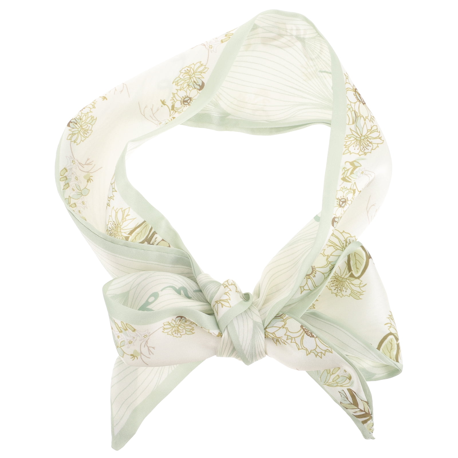 Ladies Green Flower Silk Scarf Headdress Ribbon Vintage Hair Masquerade ...