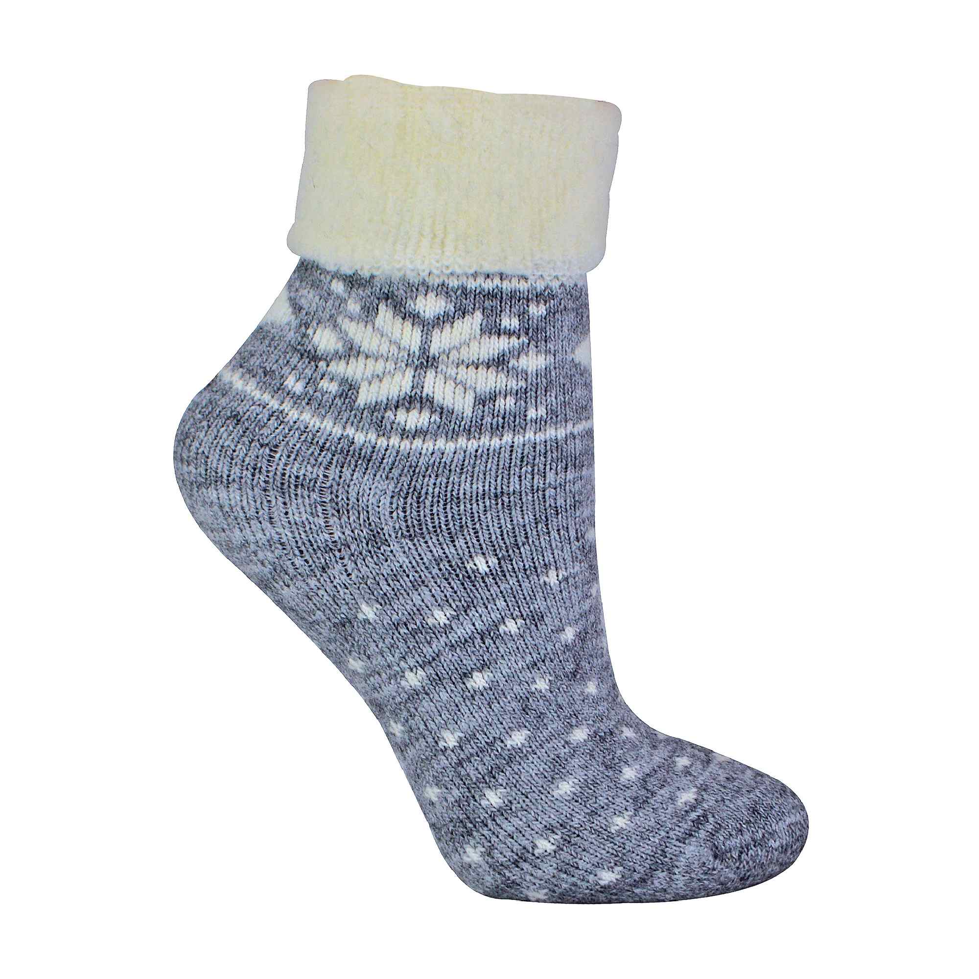 Ladies Wool Bed Socks with Fairisle Design | Sock Snob | Thermal Lounge ...