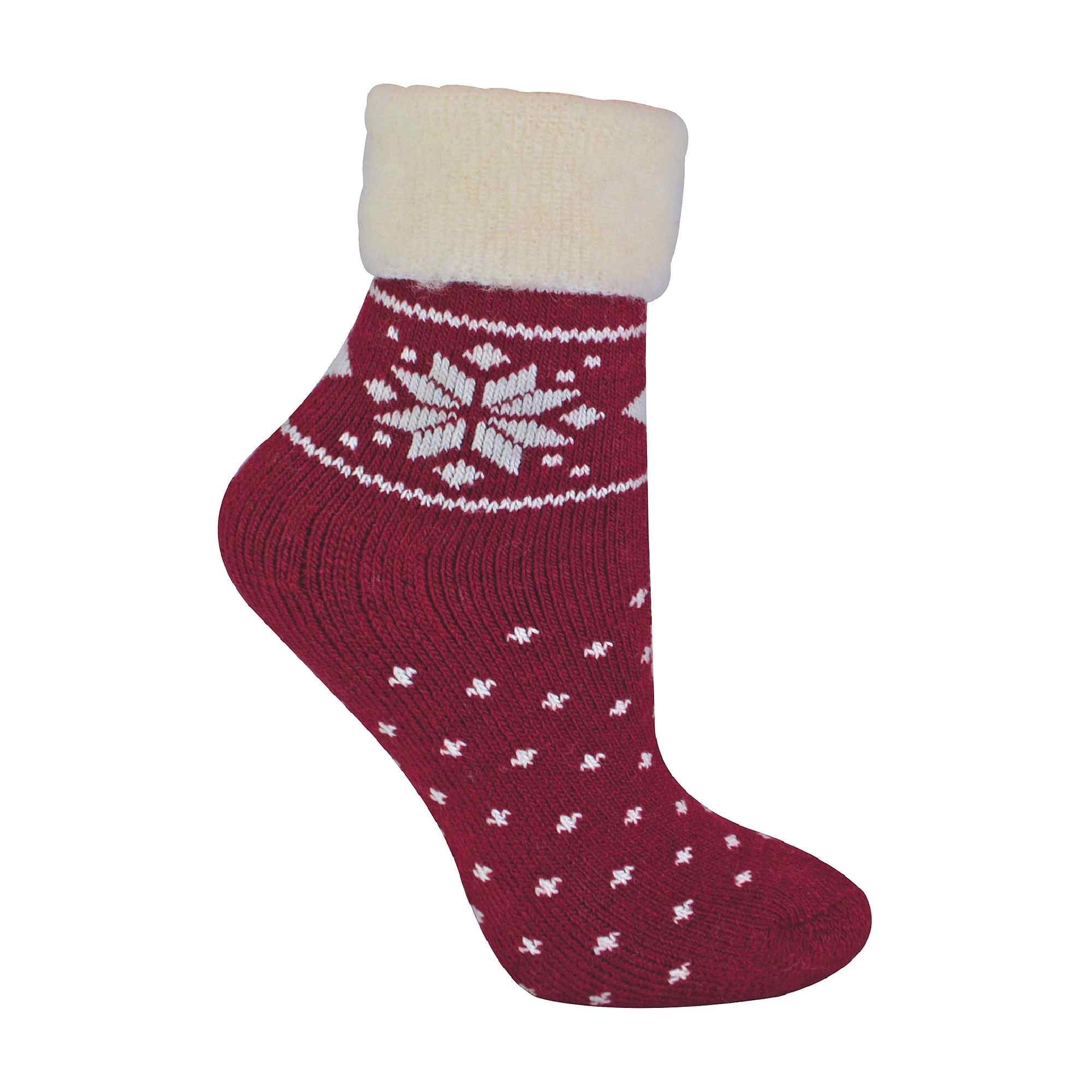 Ladies Wool Bed Socks with Fairisle Design | Sock Snob | Thermal Lounge ...