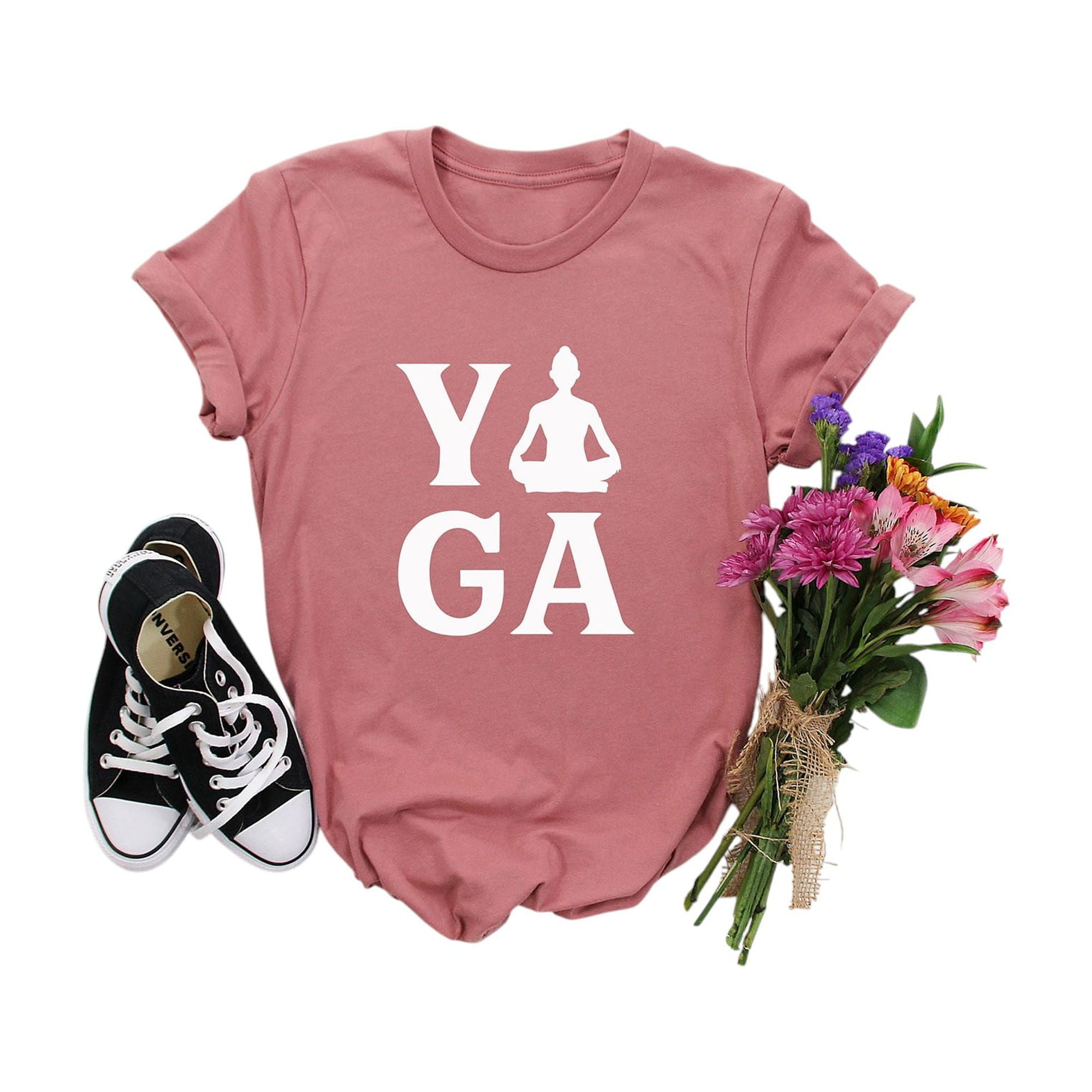 Ladies Yoga Retro Unisex Classic 2D T-Shirt - Pose Namaste Girls ...