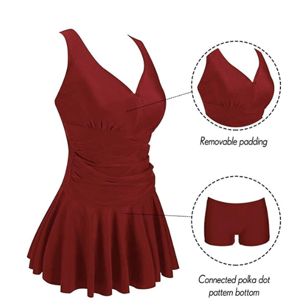 Ladies' dignified swimsuit, women's plus size printed shapewear one ...