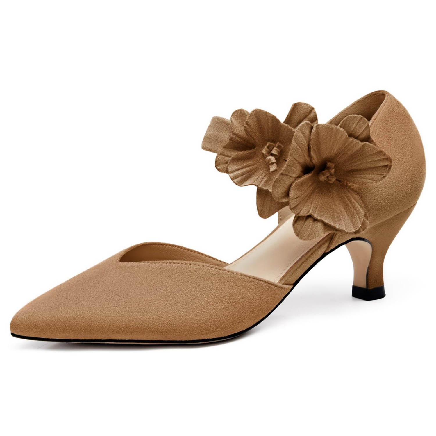 Ladies' low-heeled kitten-heeled formal shoes, comfortable closed-toe ...