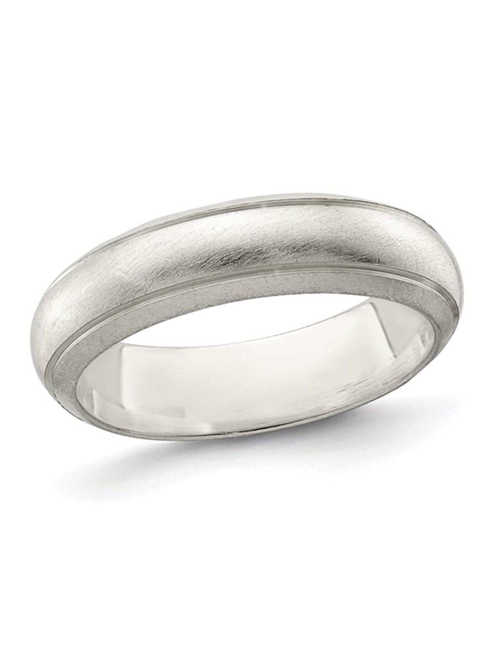 Ladies or Mens 5mm Satin Finish Wedding Band Ring in Sterling Silver ...