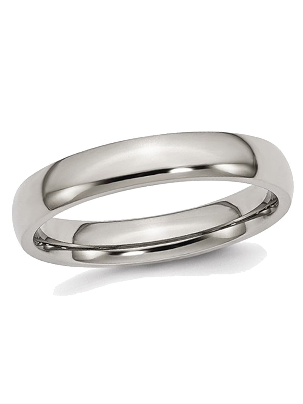Ladies or Mens Chisel 4mm Comfort Fit Titanium Wedding Band Ring ...