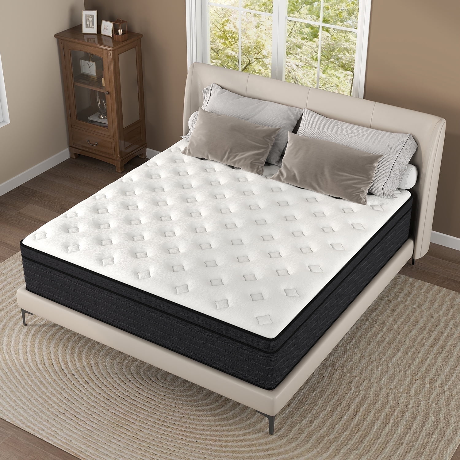 Yilicy 12 inch Full Mattress, Gel Memory Foam & Spring Hybrid Medium ...