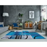LaDole Rugs Modern Geometric Abstract Multicolor Area Rug Turquoise ...