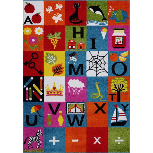 Ladole Rugs Alphabets Theme Adorable Soft Comfortable Area Rug Carpet ...