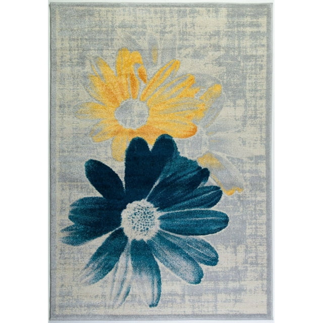 Ladole Rugs Boston Collection Contemporary Floral Pattern Area Rug ...