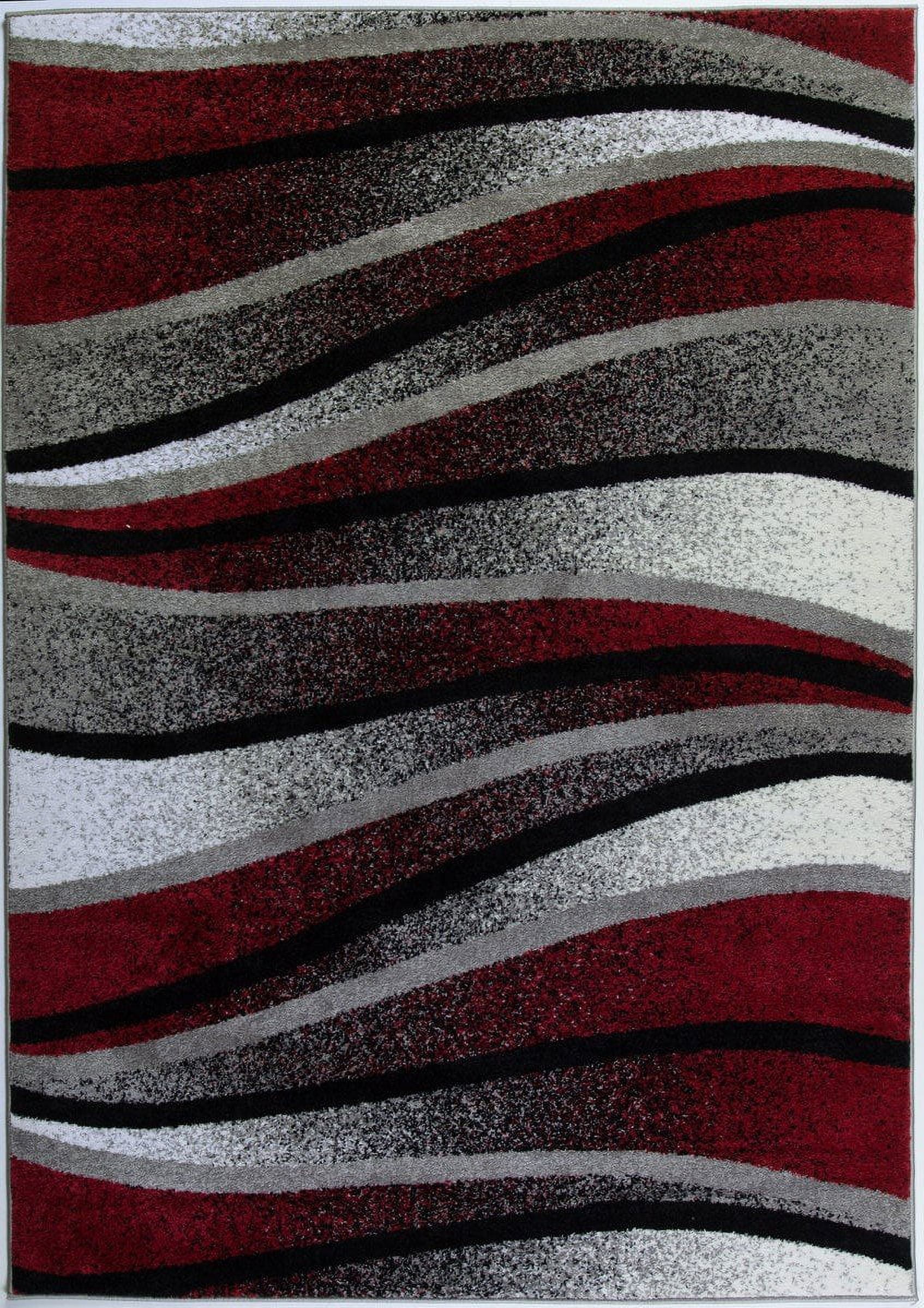 Ladole Rugs Durable Boston Collection Waves Pattern Abstract Area Rug ...