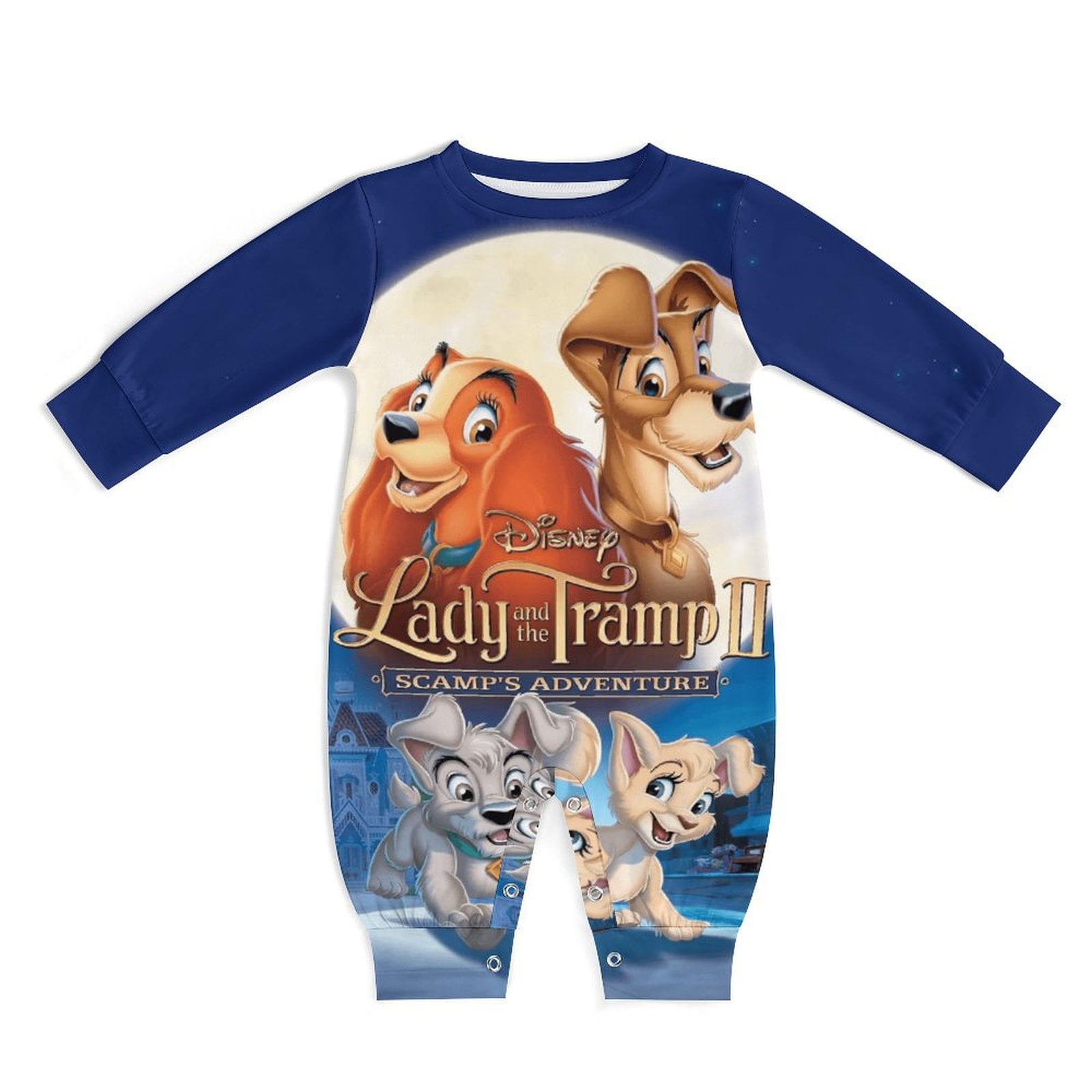 Lady And The Tramp Baby Long Sleeve Footless, Infant Playsuit Romper ...