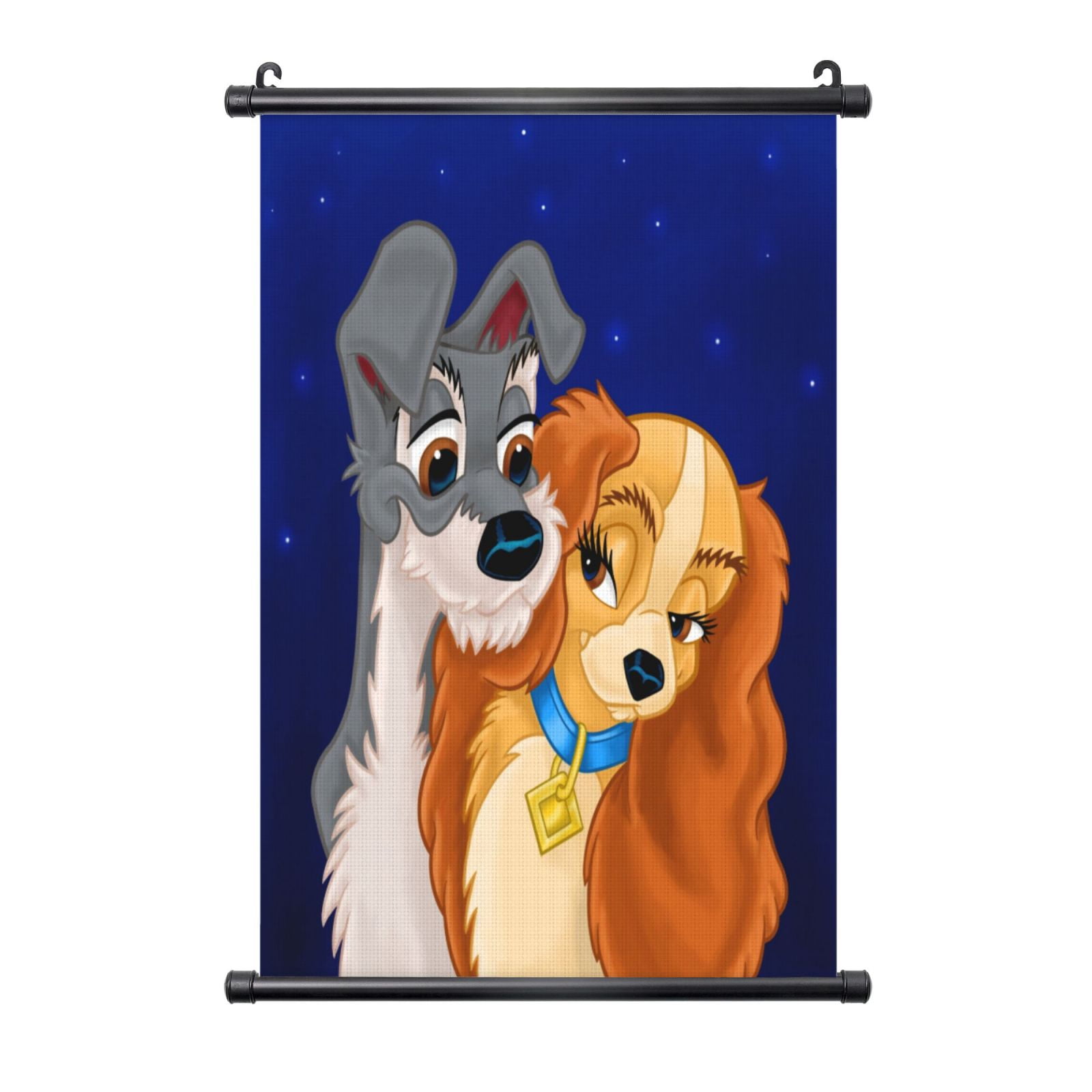 Lady And The Tramp Hanging Poster, Black Plastic Shaft Wall Hanging ...