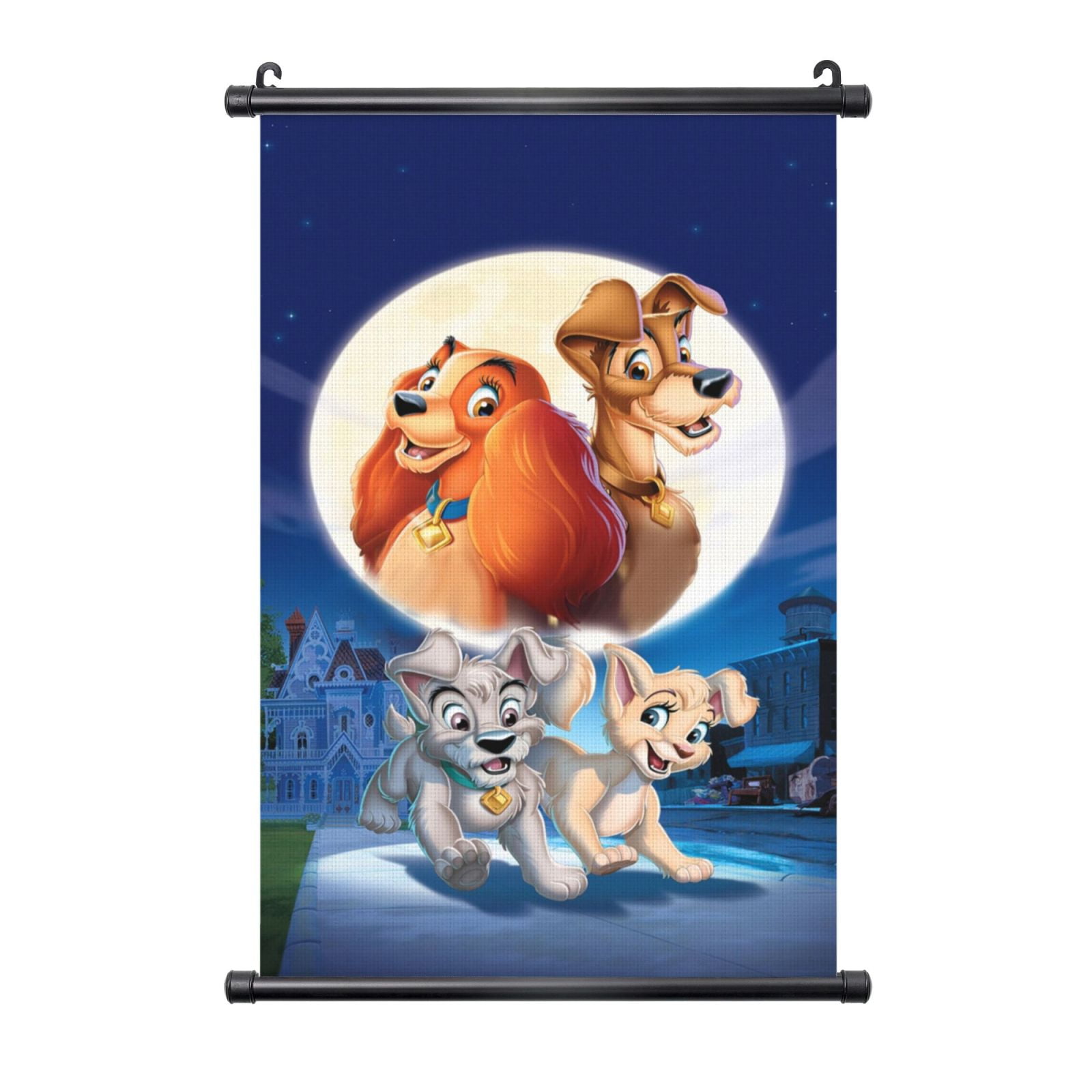 Lady And The Tramp Hanging Poster, Black Plastic Shaft Wall Hanging ...