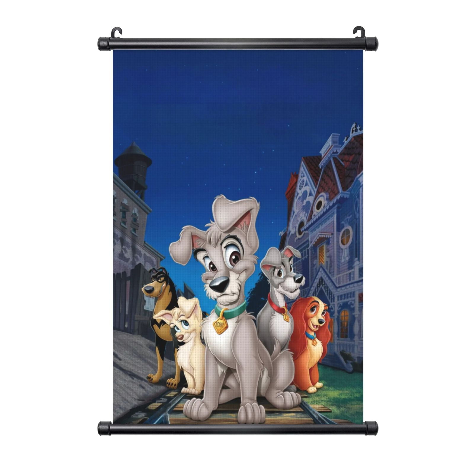 Lady And The Tramp Hanging Poster, Black Plastic Shaft Wall Hanging ...