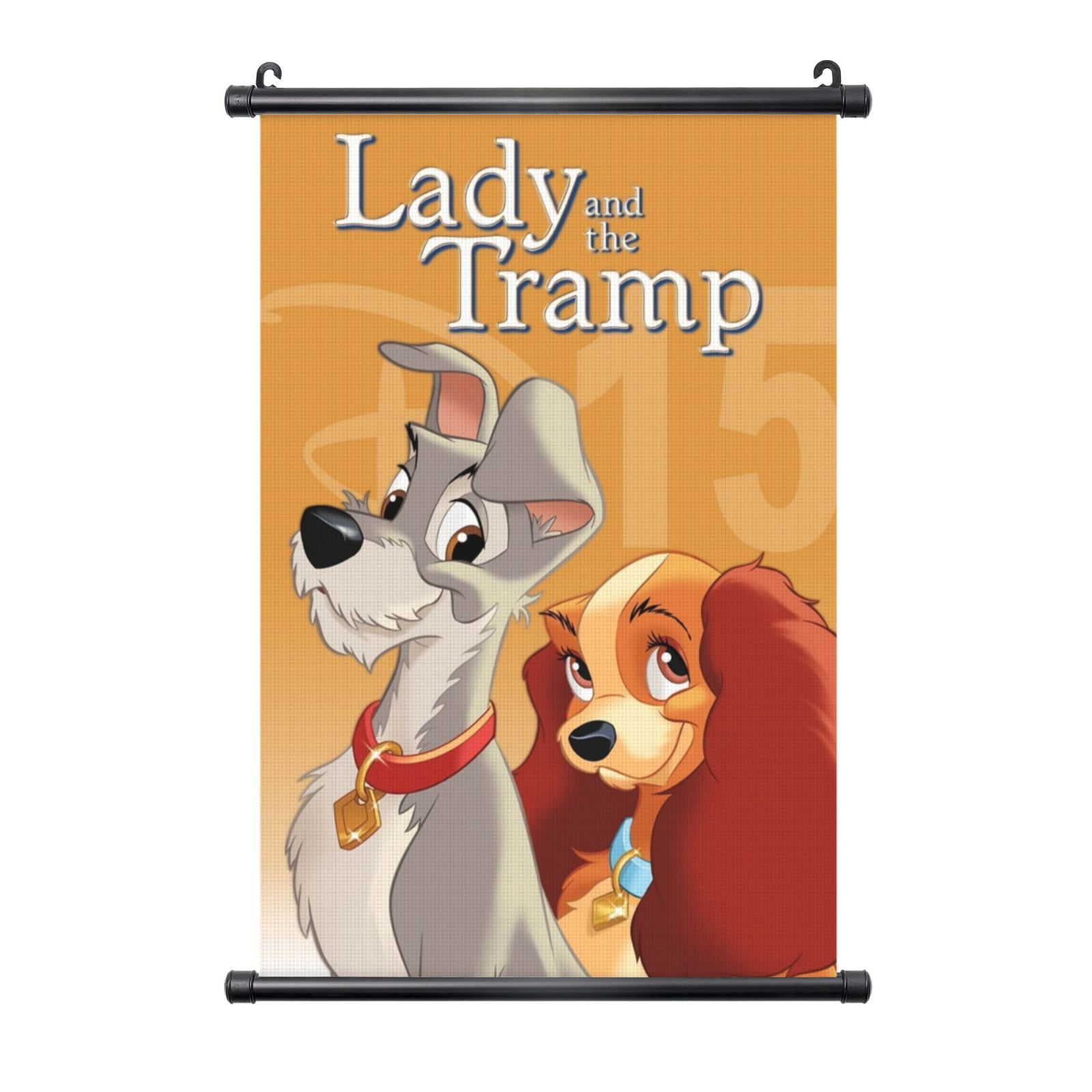 Lady And The Tramp Hanging Poster, Black Plastic Shaft Wall Hanging ...