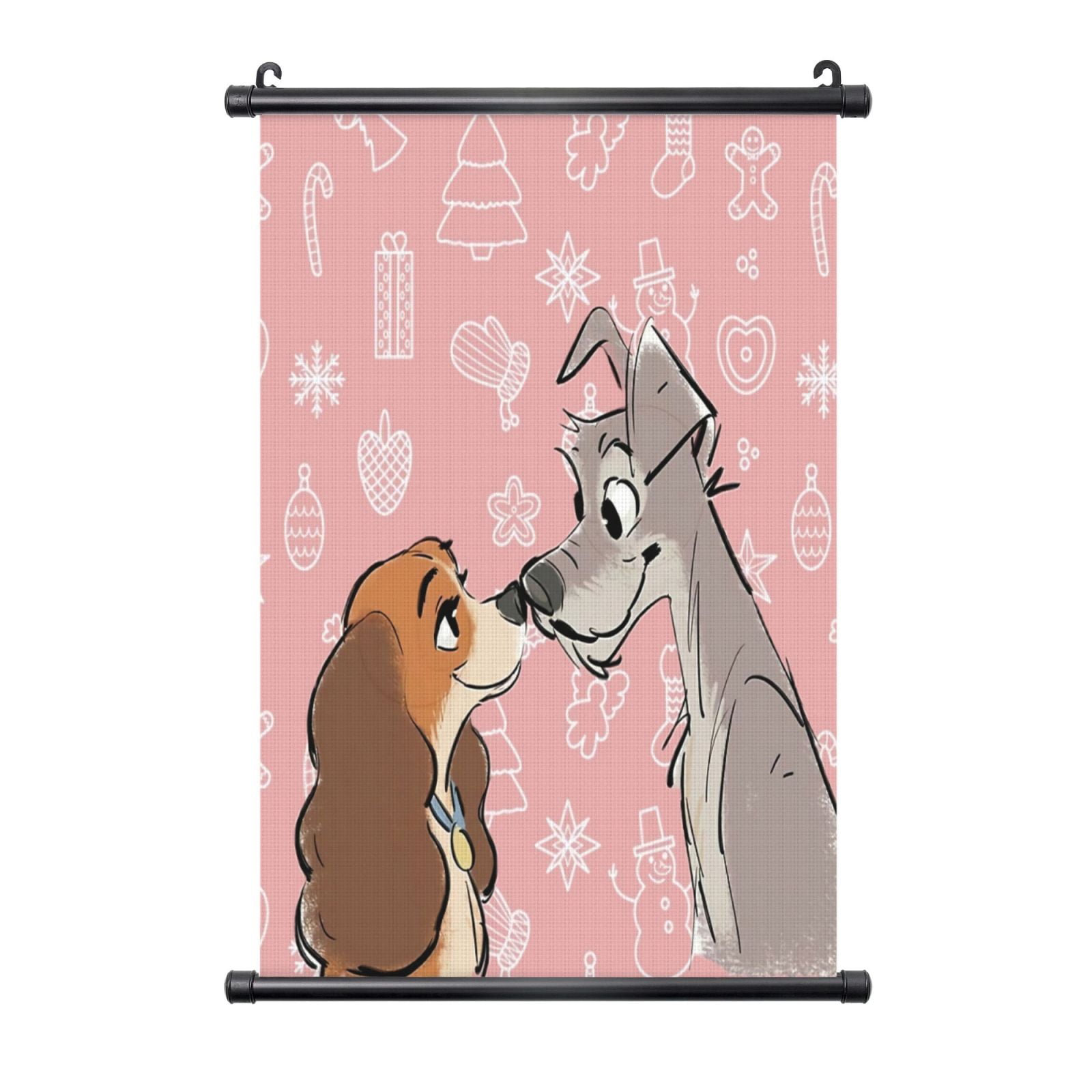 Lady And The Tramp Hanging Poster, Black Plastic Shaft Wall Hanging ...