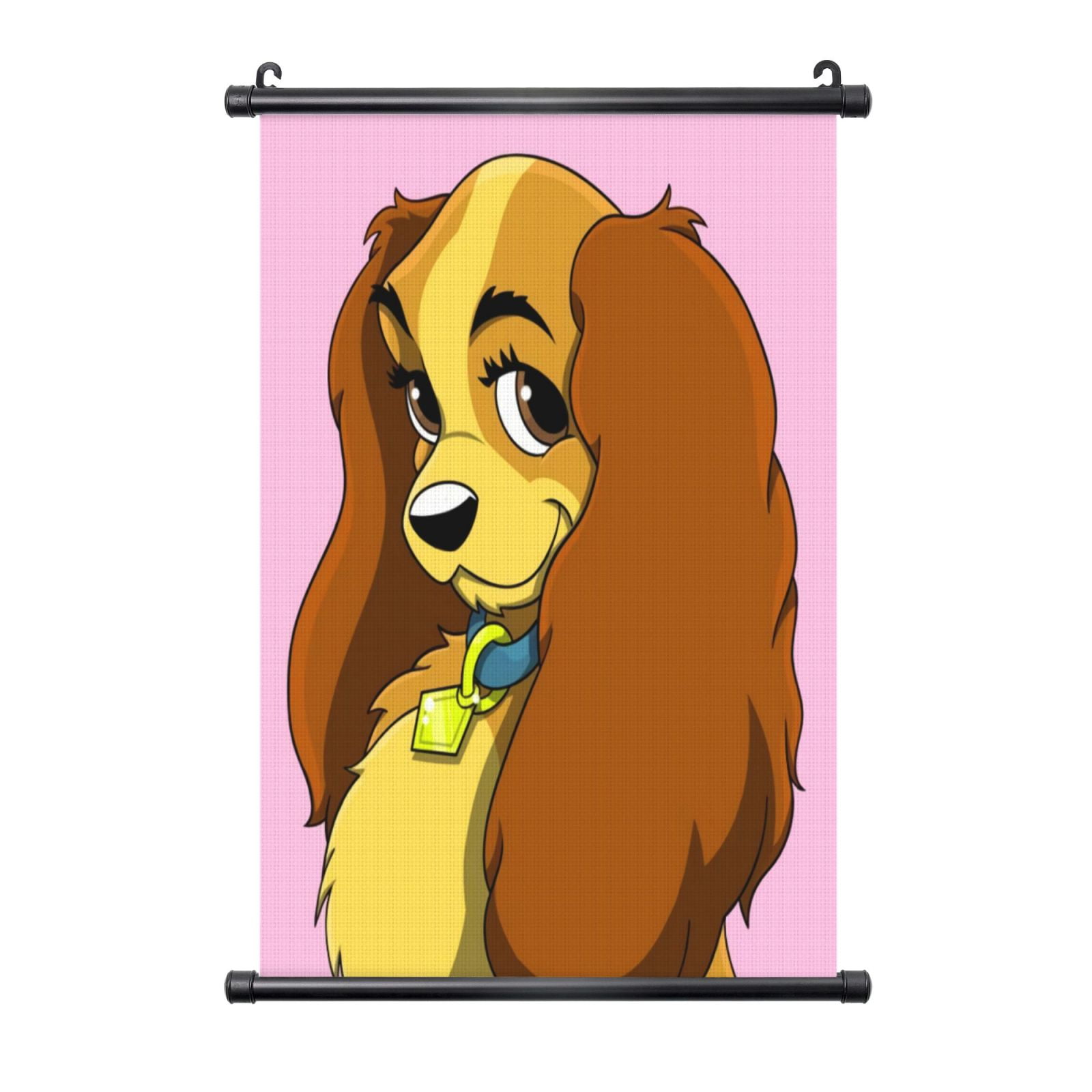 Lady And The Tramp Hanging Poster, Black Plastic Shaft Wall Hanging ...