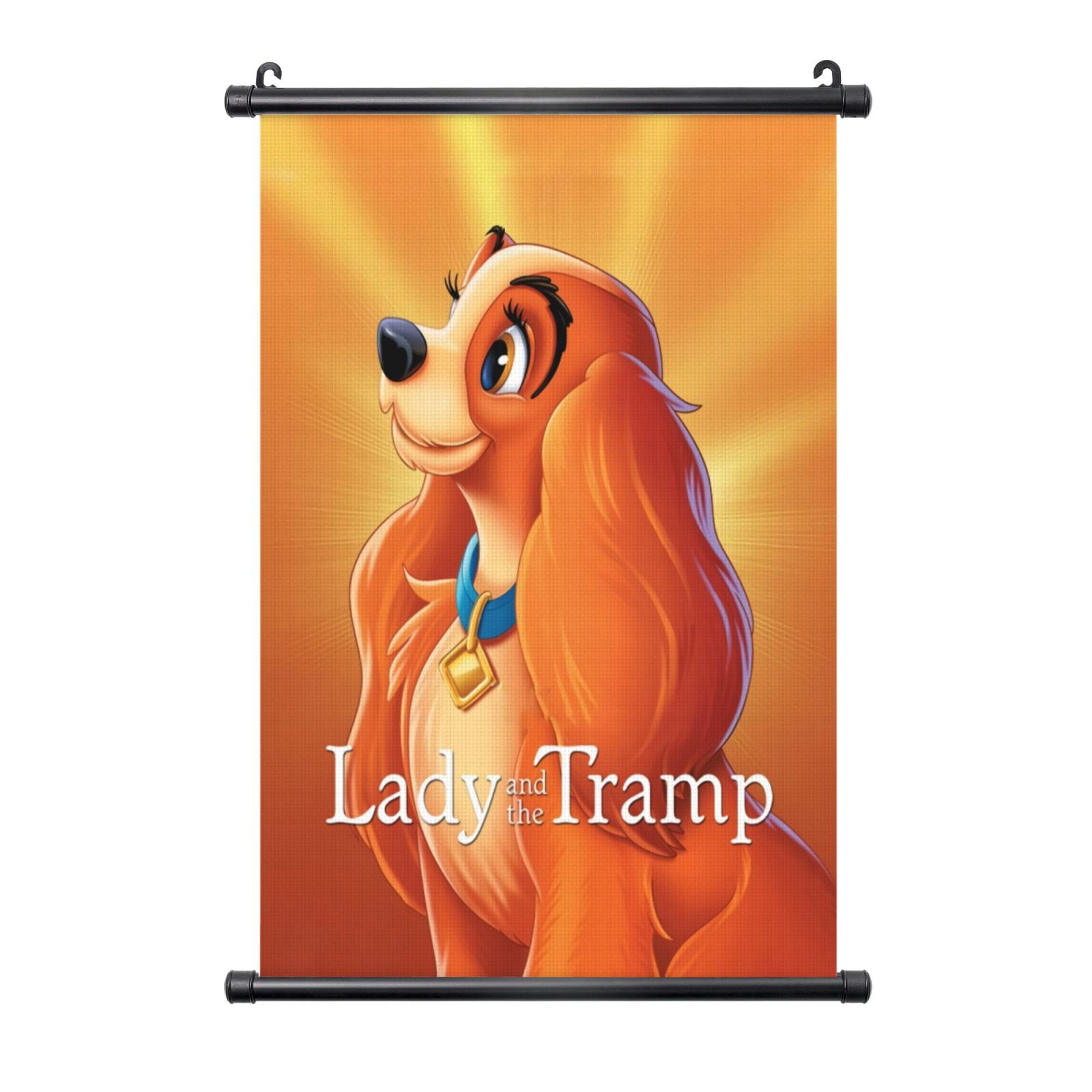 Lady And The Tramp Hanging Poster, Black Plastic Shaft Wall Hanging ...
