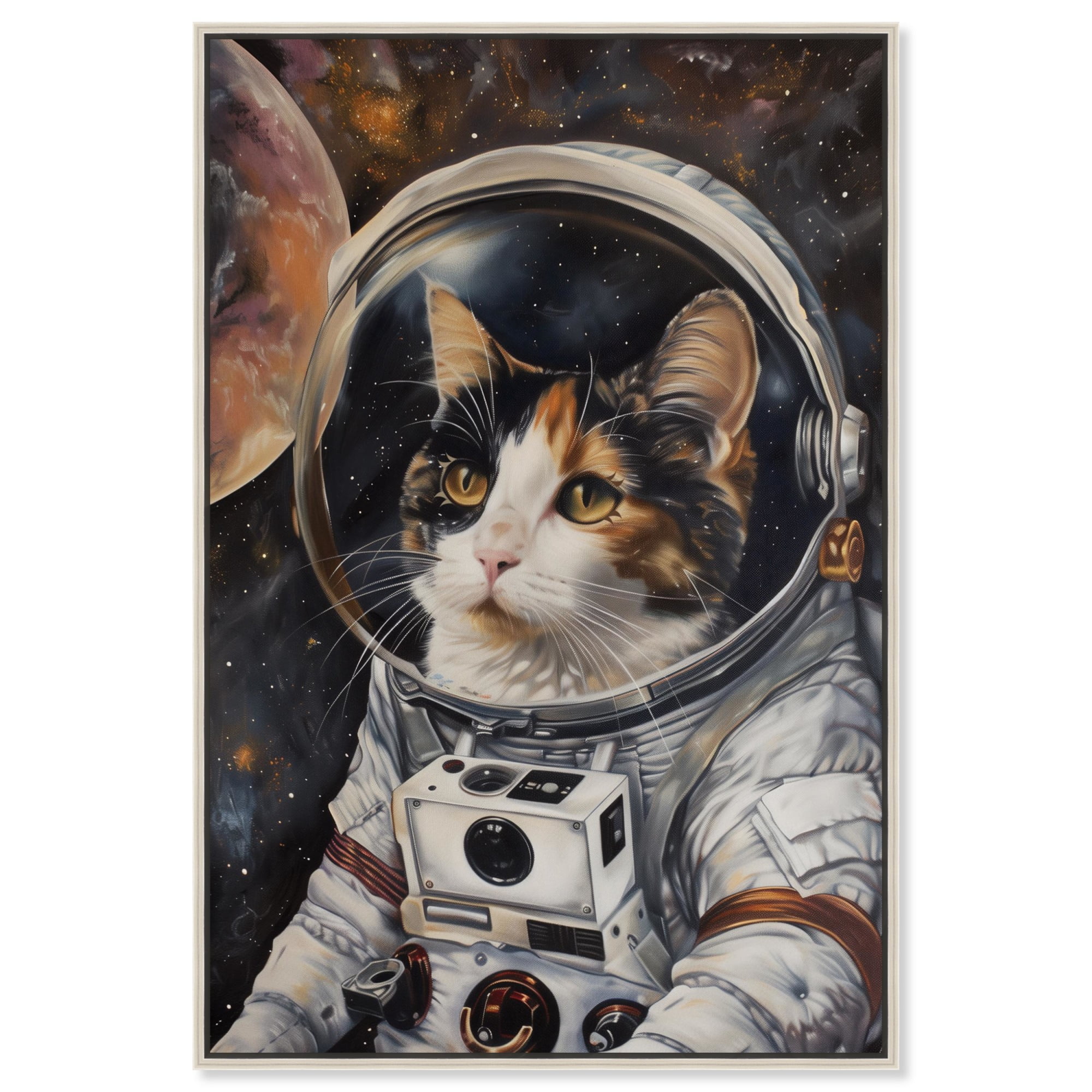 Lady Astronaut Cat Canvas Quirky Cat Art Prints By Notoriart, Silver ...