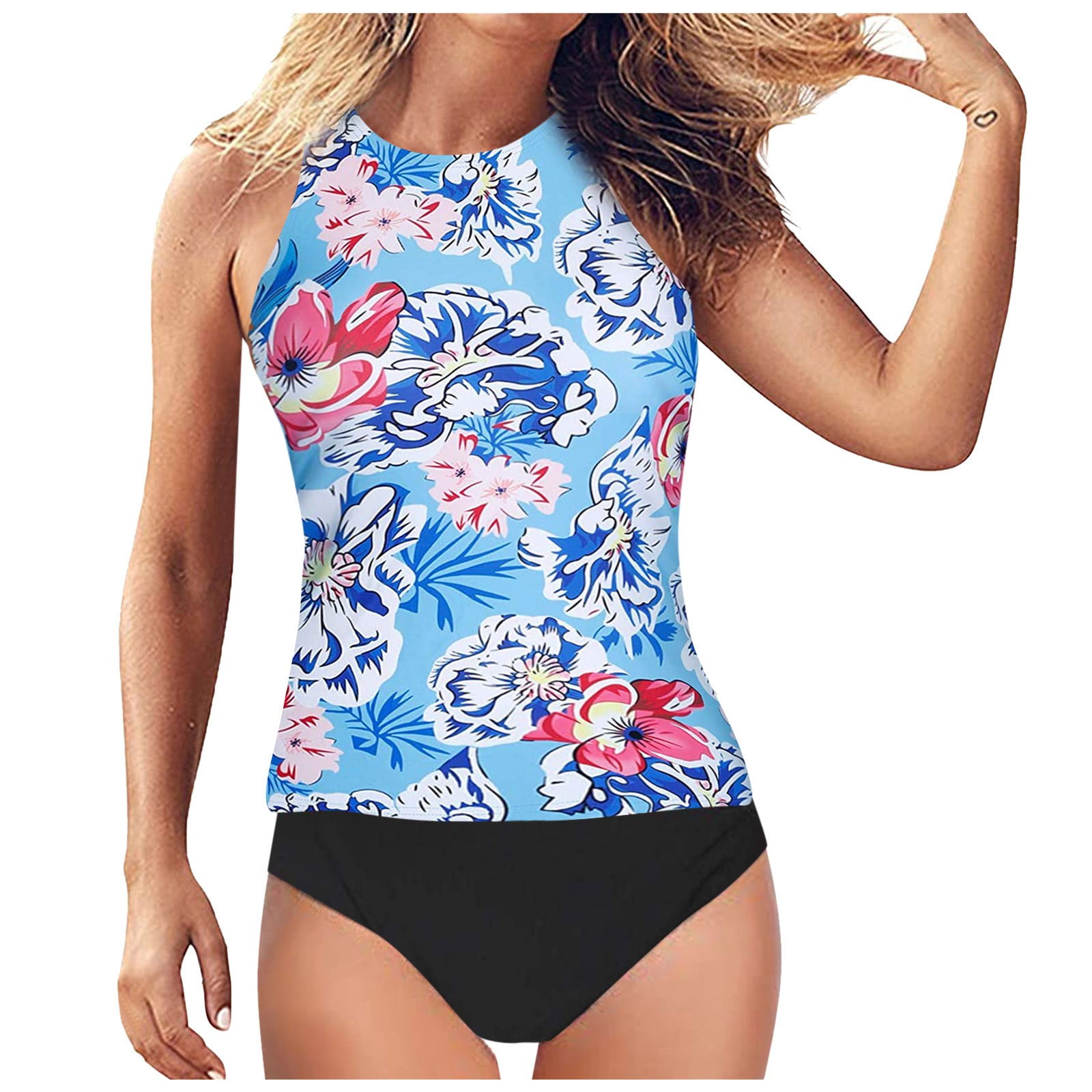 Lady Beachwear Vintage Bathing Suit Swimwear Hawaii Two Pieces Set