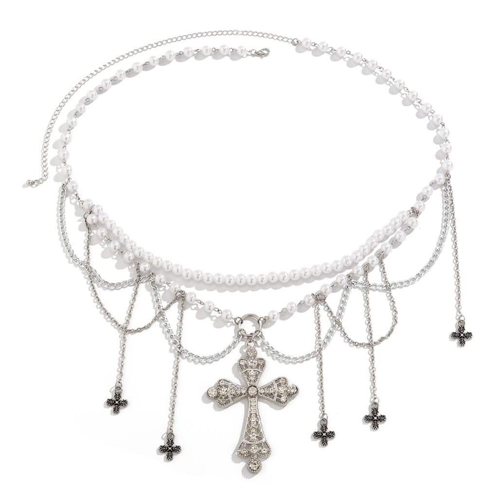 Lady Belly Chain Decorative Waist Chain Aesthetic Pearls Waist Chain ...