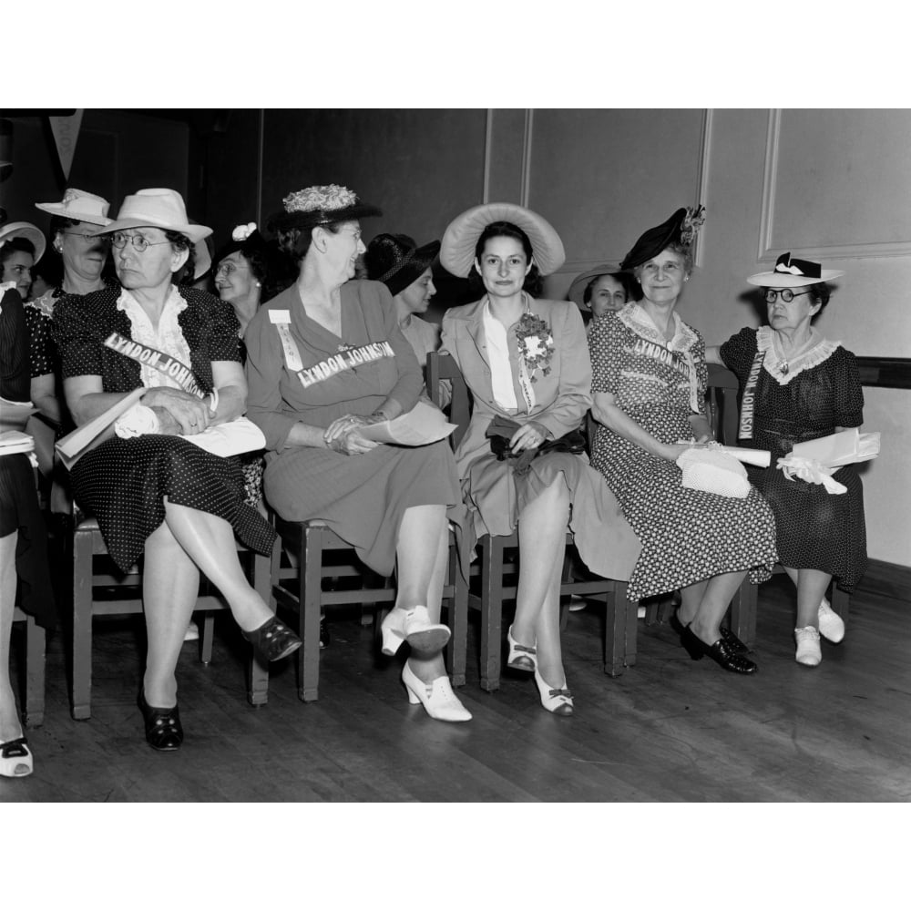 Lady Bird Johnson Sits With Women At A Campaign Rally During Husband ...