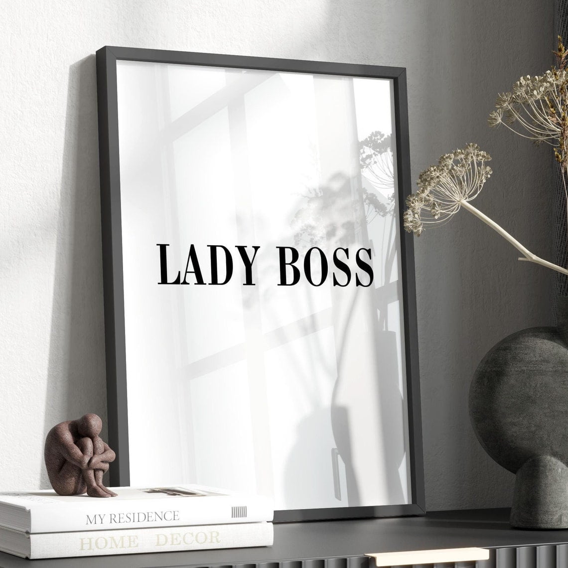 Lady Boss Print Wall Art - Quote Wall Art - Typography Wall Art ...