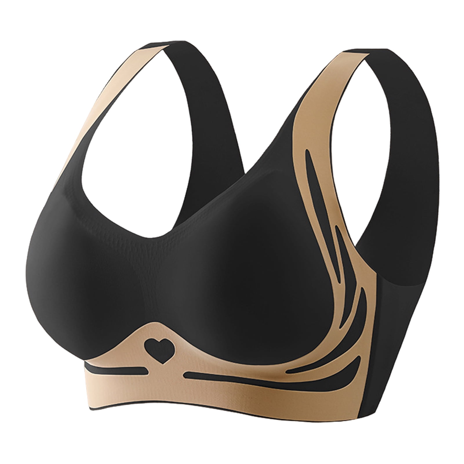 Lady Bra Seamless Thin Push-up 3D Full Cup Wide Shoulder Strap Anti ...
