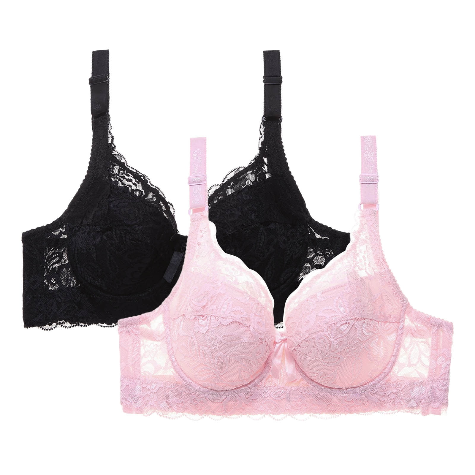 Lady Bras for Breasts Push up 2pc Women's Balconette Lace Bra ...