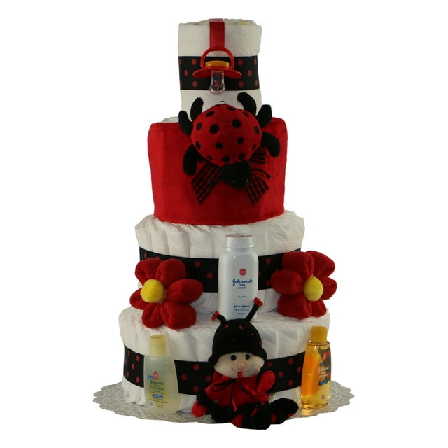 Lady Bug 3 or 4 Tier Diaper Cake - Walmart.com