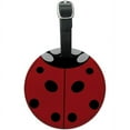 Lady Bug Ladybug Insect Round Leather Luggage ID Tag Suitcase Carry-On ...