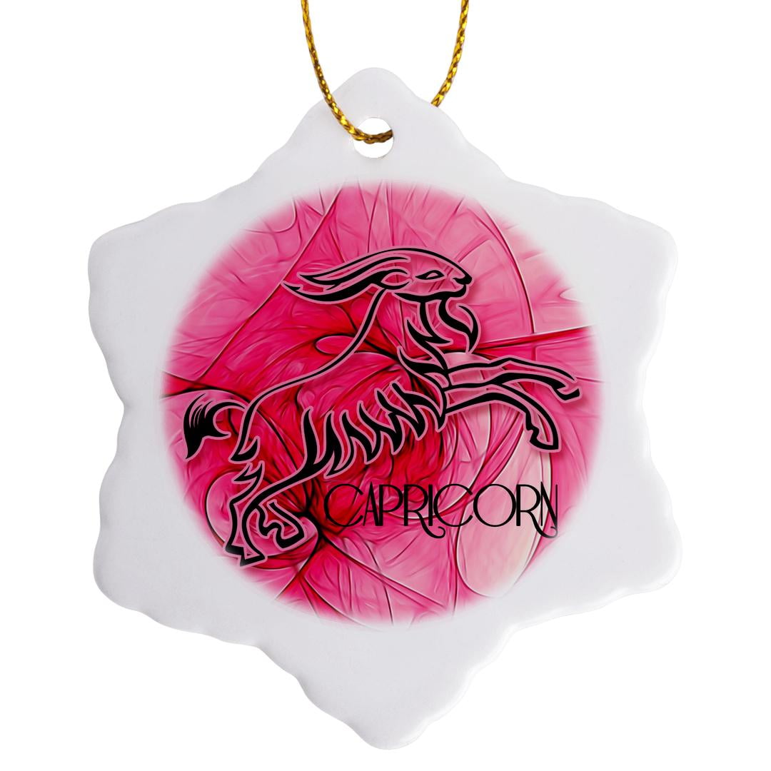 Lady Capricorn In Pink And Black Swirls Zodiac Collection, 3 inch ...