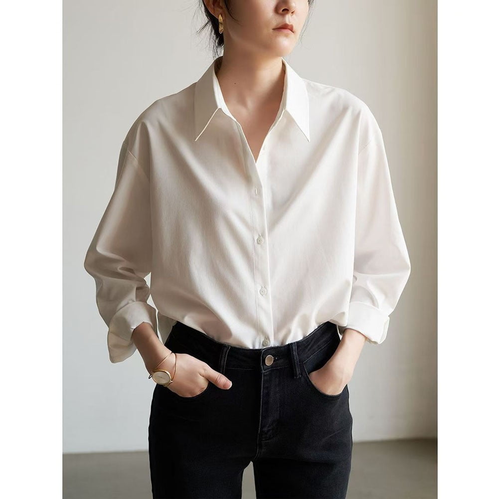 Lady Collar Shirt Long Sleeve Popular Model Classic Style Not Very ...
