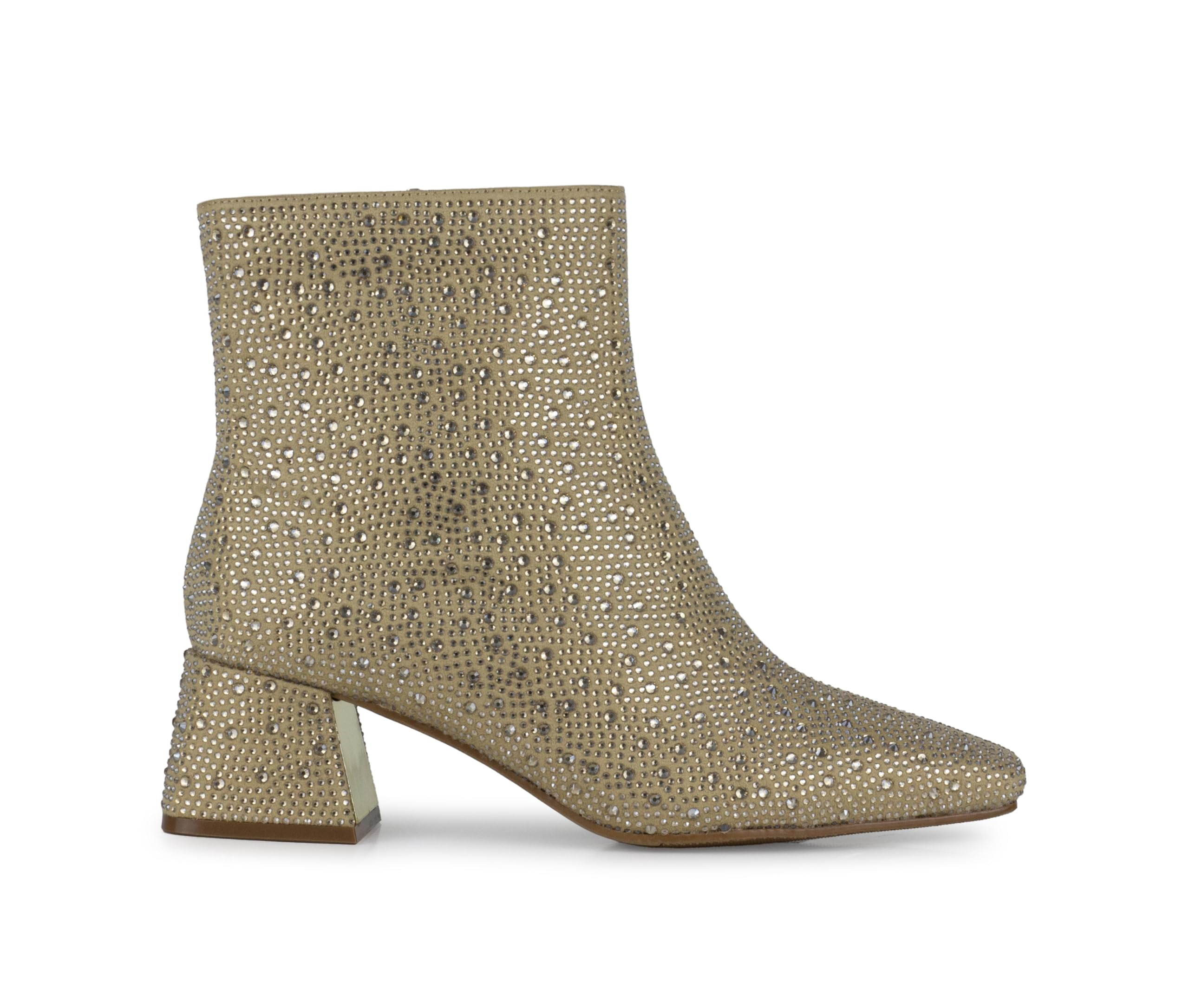 Lady Couture BRAVO Rhinestone Block Heel Bootie, Gold, 4 - Walmart.com