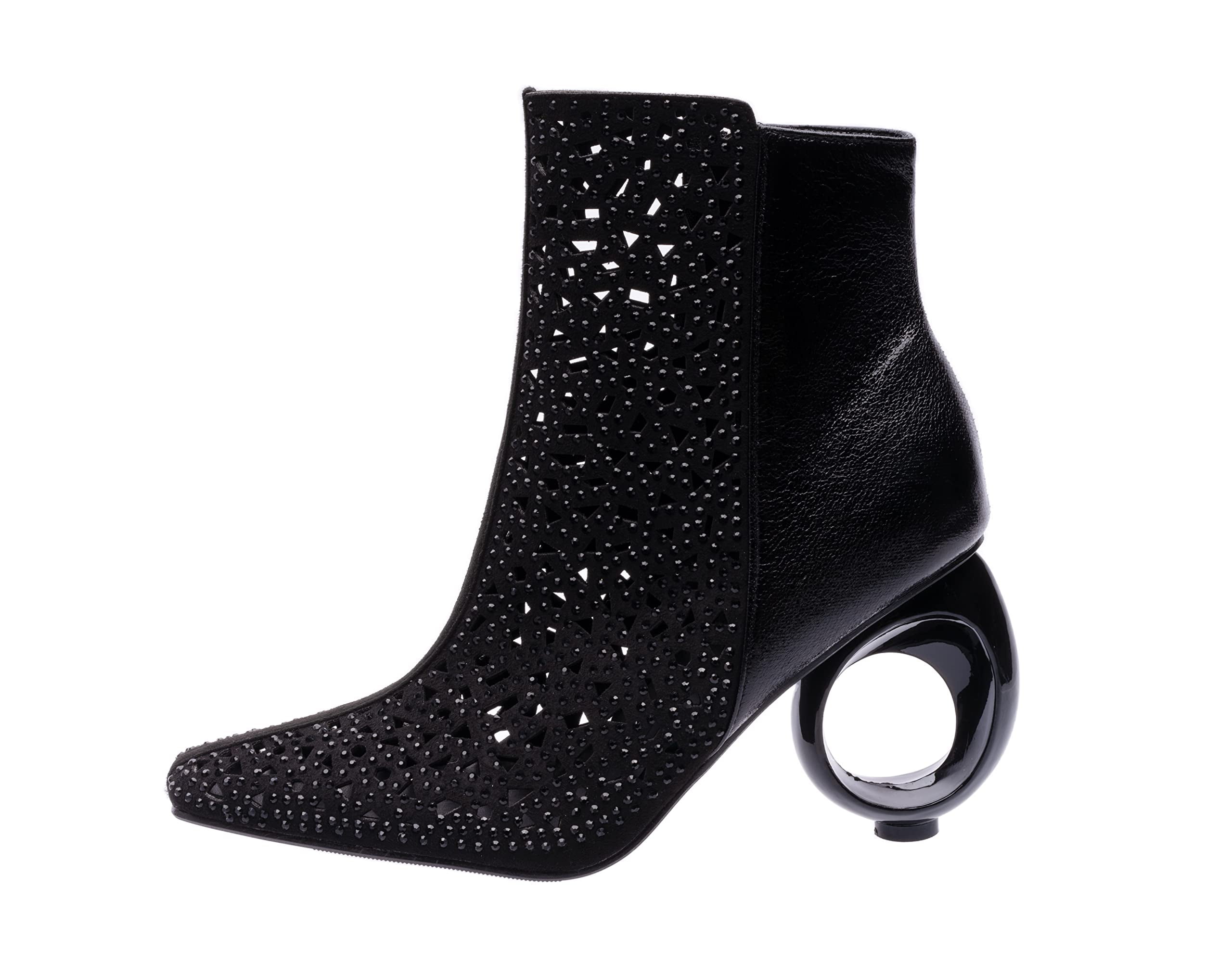 Lady Couture Breeze Metallic Laser-Cut Bootie On A 3.5 Inch Circular ...